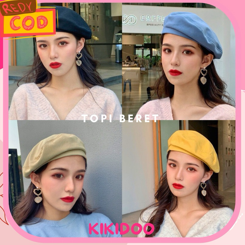 Jual Kikidoo Topi Baret Wanita Gaya Retro Topi Seniman Korea Winter Hat ...