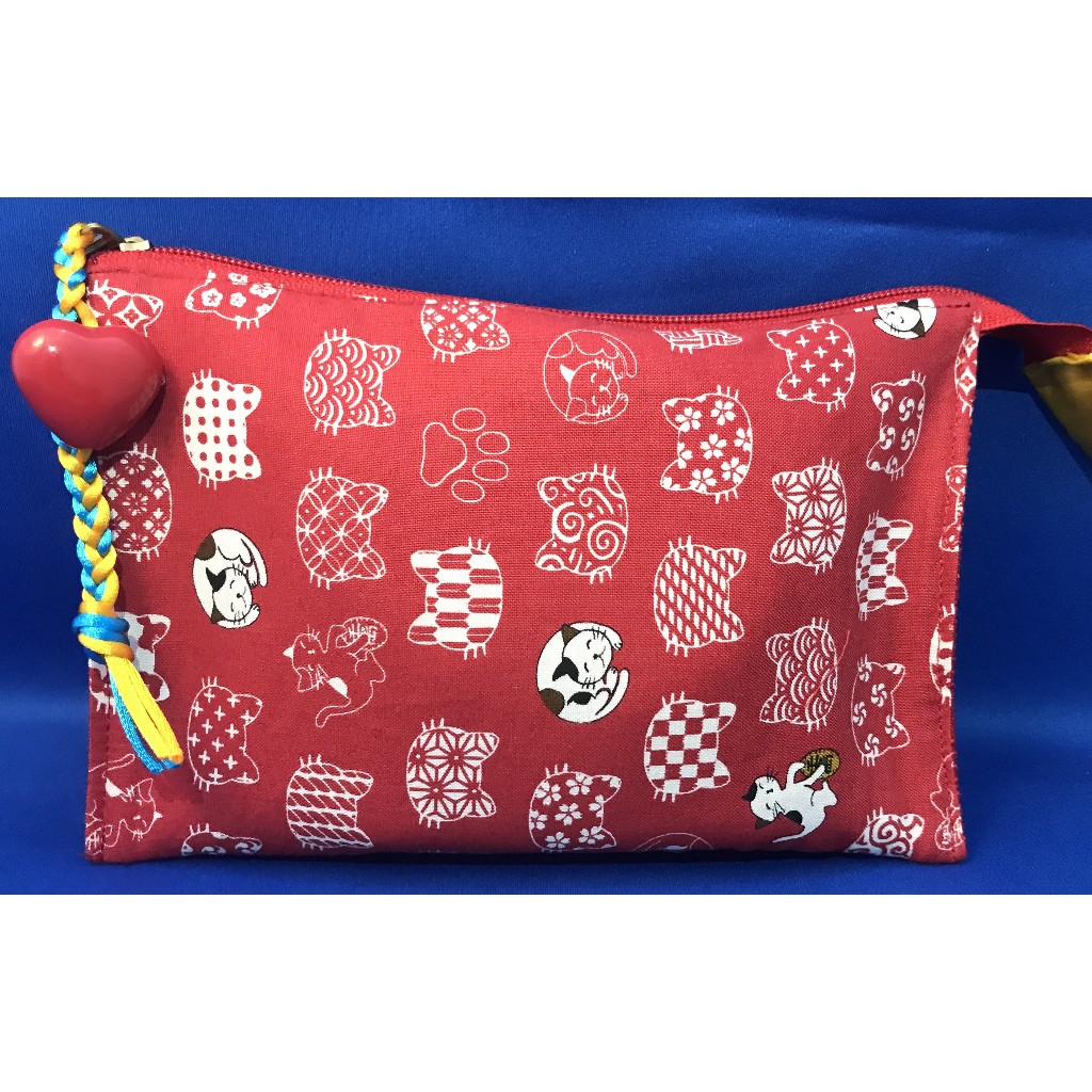 Jual Dompet Jepang ( Japanese Pouch ) - Merah Motif Kucing | Shopee ...