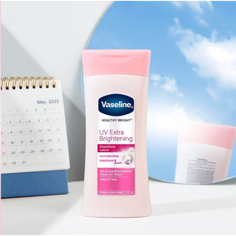 Jual Vaseline Lotion Healthy Bright UV Extra Brightening 200ml | Shopee Indonesia