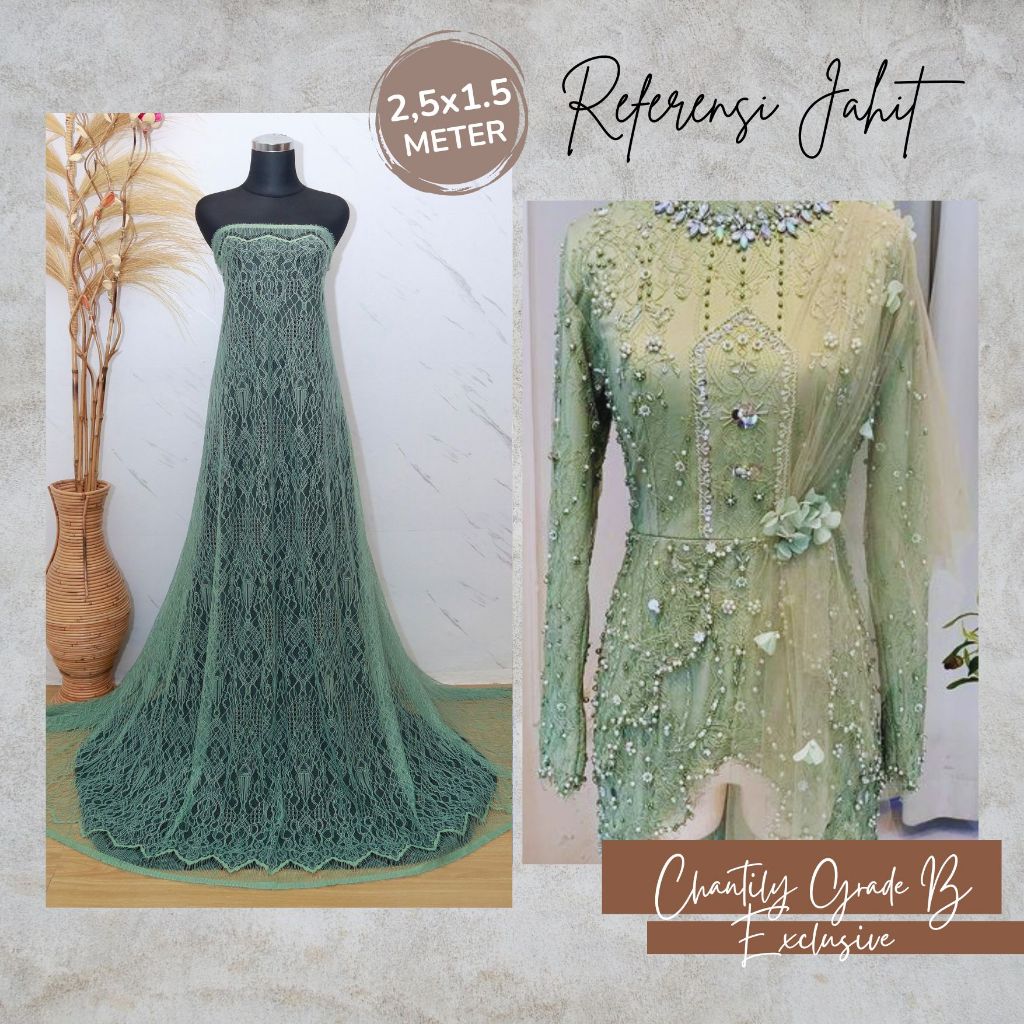 Jual Kain Panel Semi Prancis Chantily Panel 2962 - Grade B - Panjang 2 ...