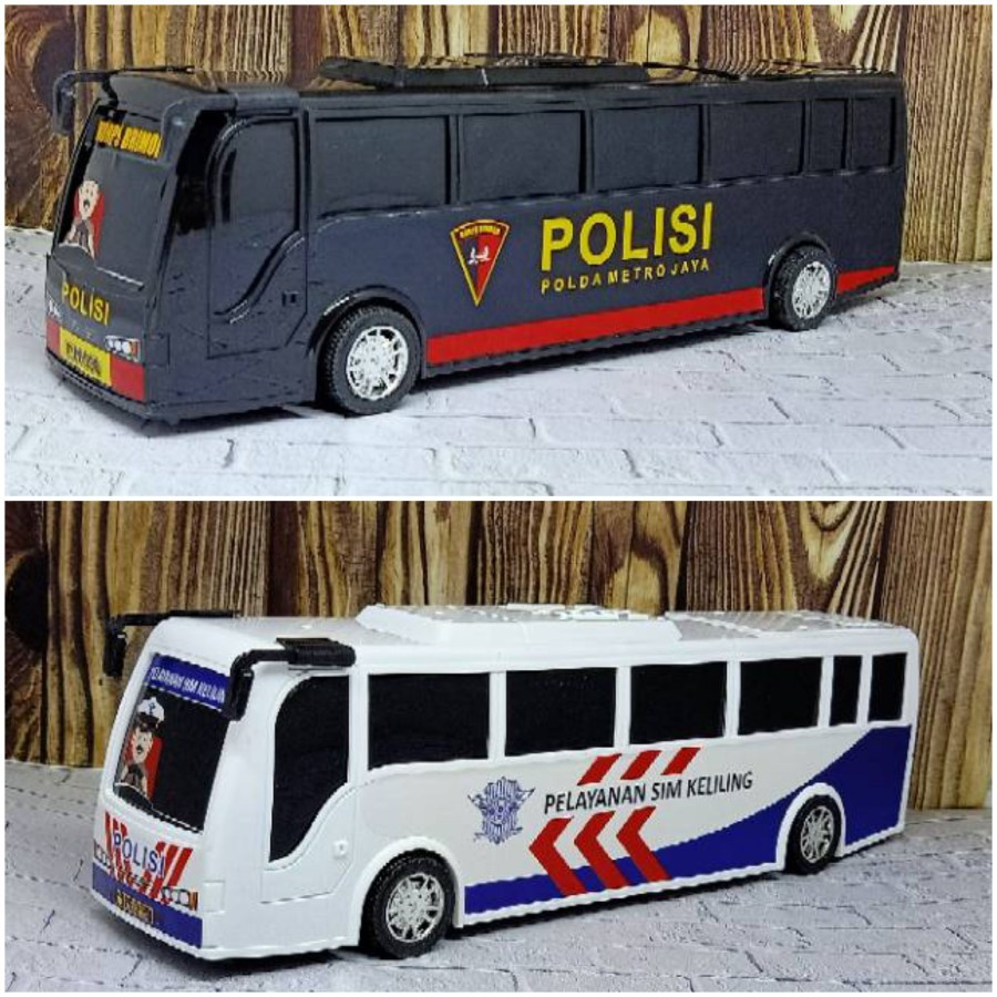 Jual Mainan Mobil Bus Polisi - Miniatur Bis Brimob Dorong Anak Edukatif ...