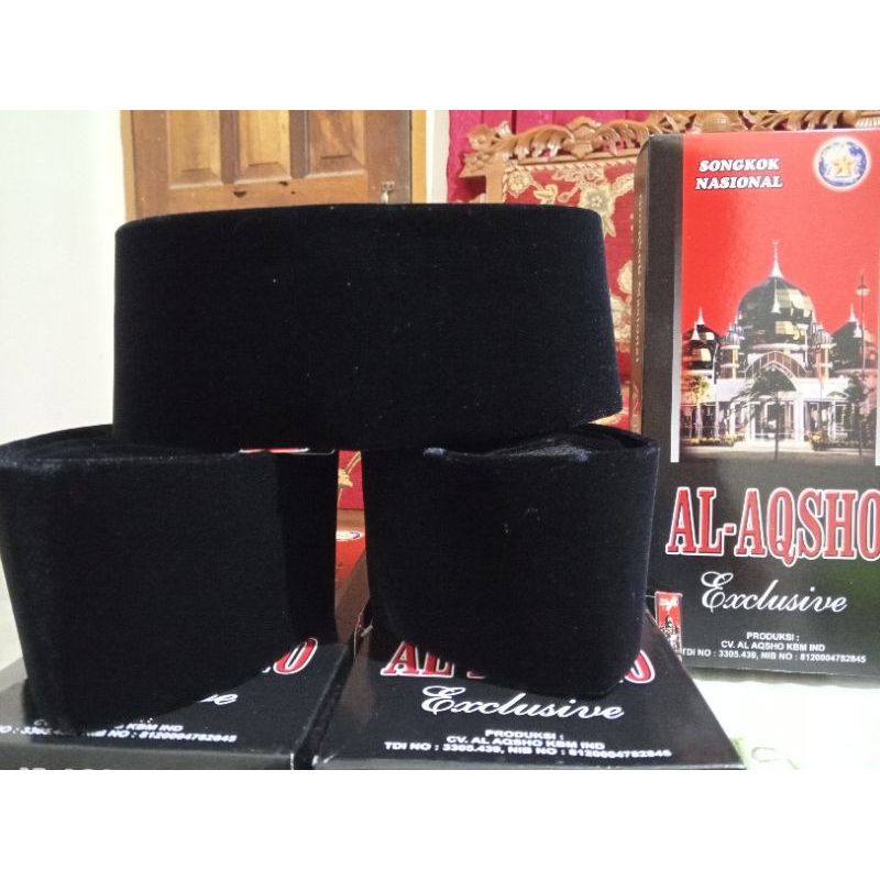 Jual Kopiah Songkok Muslim Premium Al AQSHO ukuran 6 tinggi 9 | peci ...