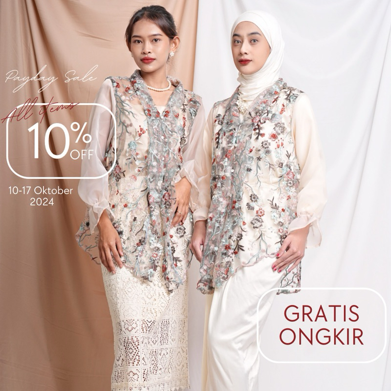 Jual [READY] SWASTI OUTER | kebaya modern | kebaya bunga| outer brukat ...