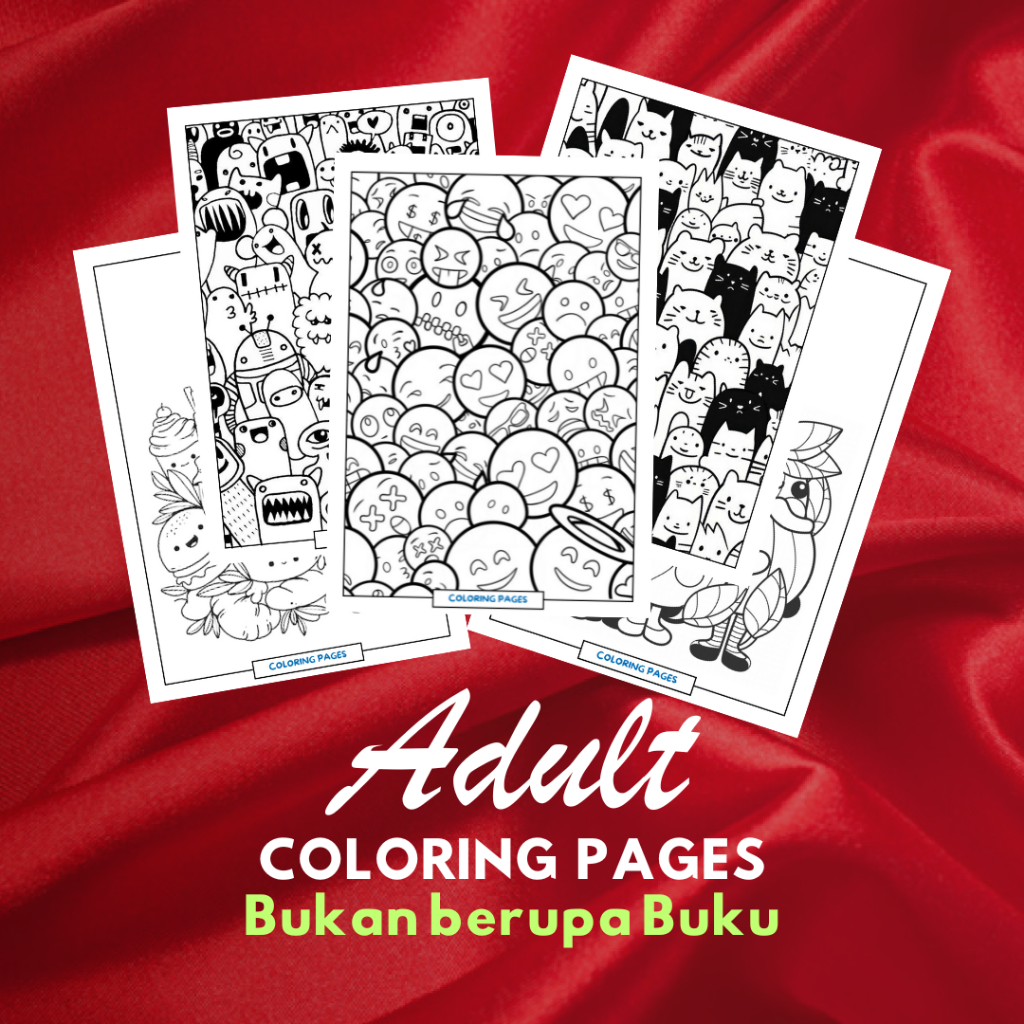 Jual DW05 Kertas Mewarnai Dewasa Desain DOODLE Indah Penghilang Stres ...