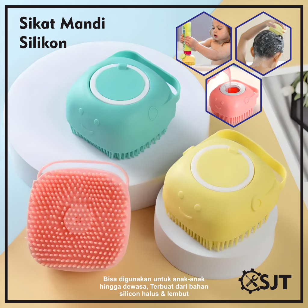 Jual SJT - Sikat Mandi Badan Silikon Dengan Tempat Sabun 80 ML / Shower ...