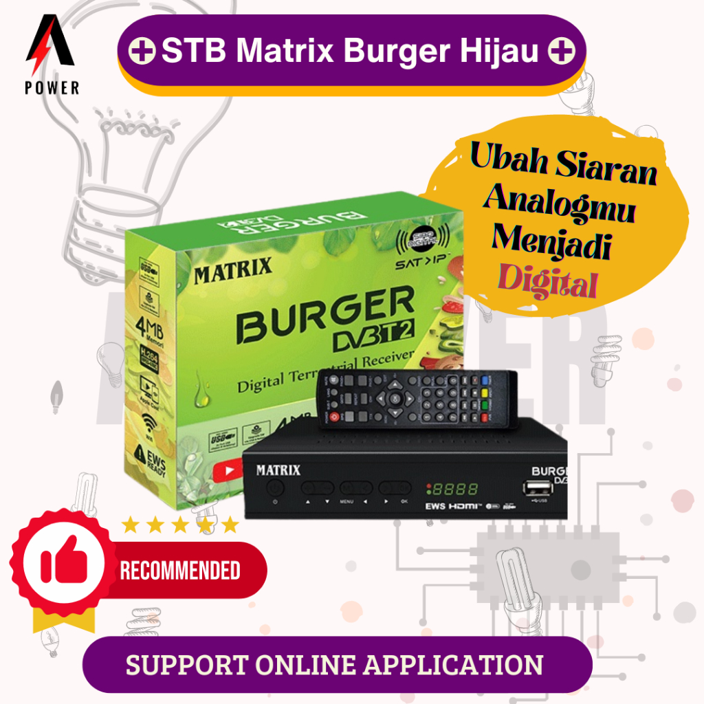 Jual Matrix Burger Hijau - Receiver TV Digital / Set Top Box (STB) | Shopee Indonesia