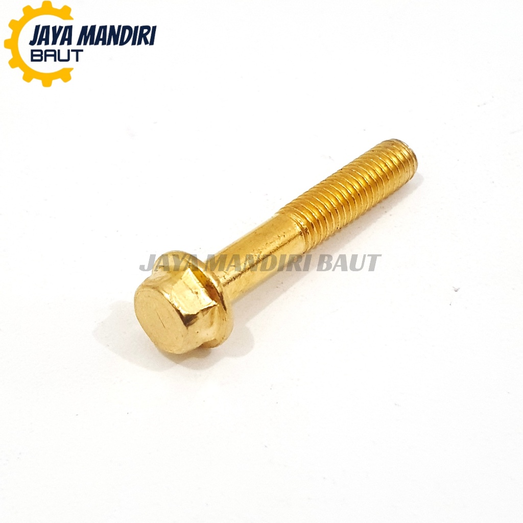 Jual Flange Bolt M6x35 Baut Topi Kunci 8 6x35 6mm M6 Gold | Shopee Indonesia