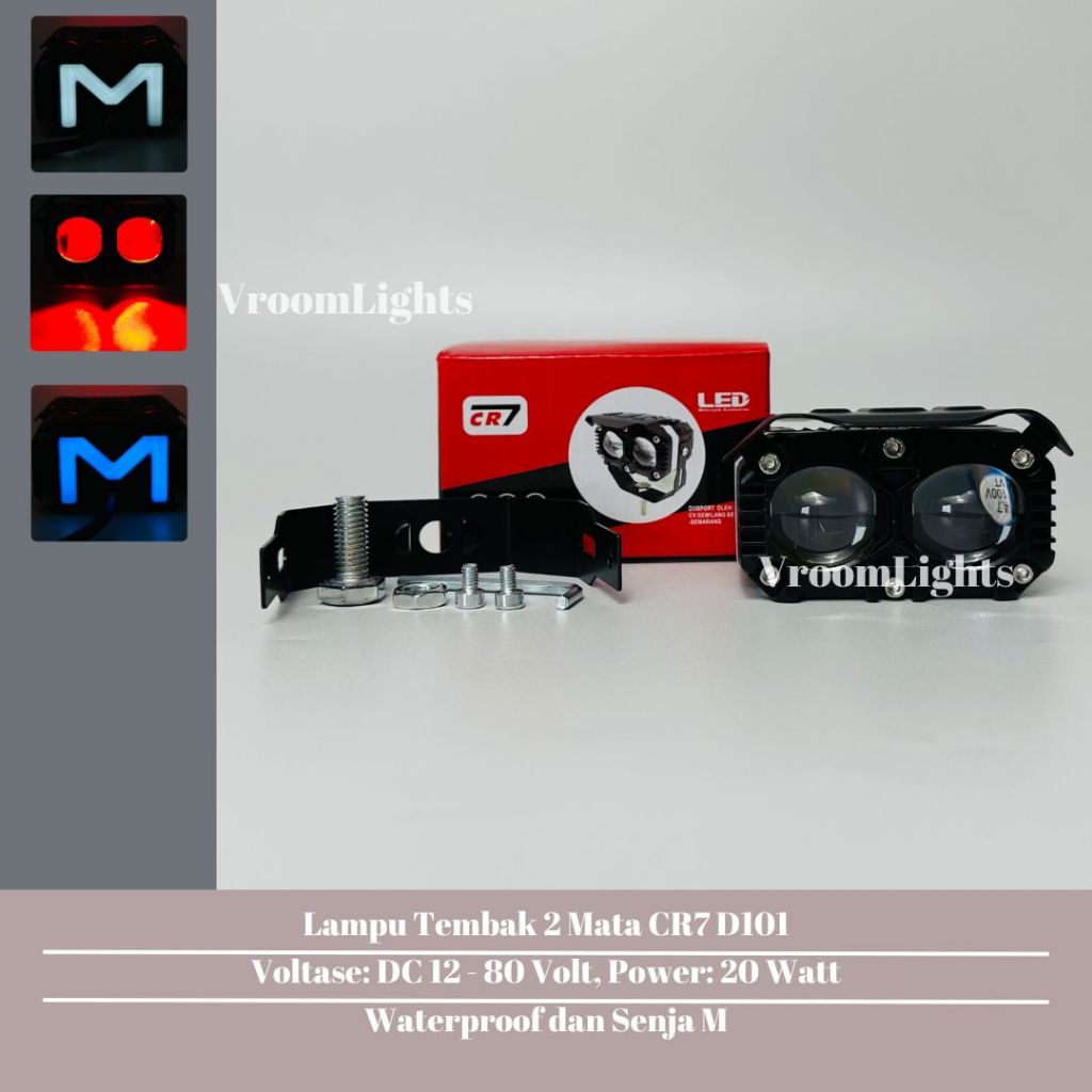Jual CR7 Tipe D101 Lampu Tembak 2 Mata Devil Merah Dan Senja M ...