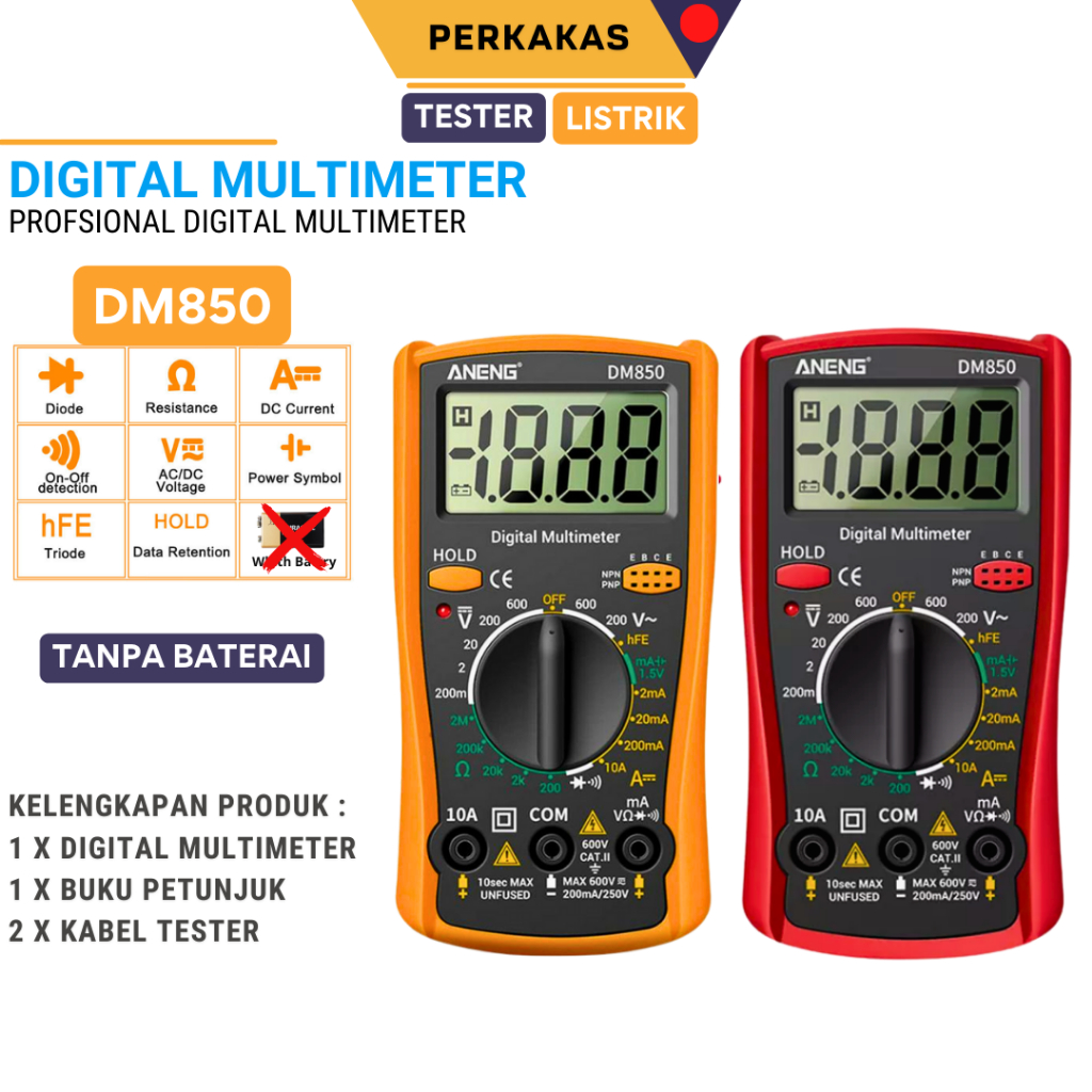 Jual Profesional Multimeter Digital DM850 Multifungsi presisi tinggi ...