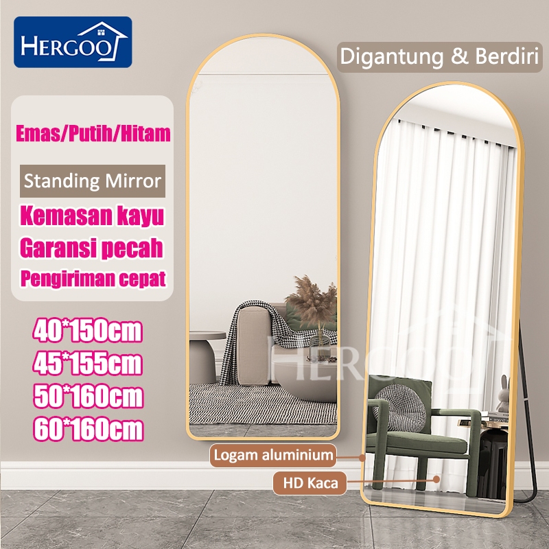 Jual [Upgrade-Kemasan kayu] Standing mirror Cermin standing 160 X 50 CM ...