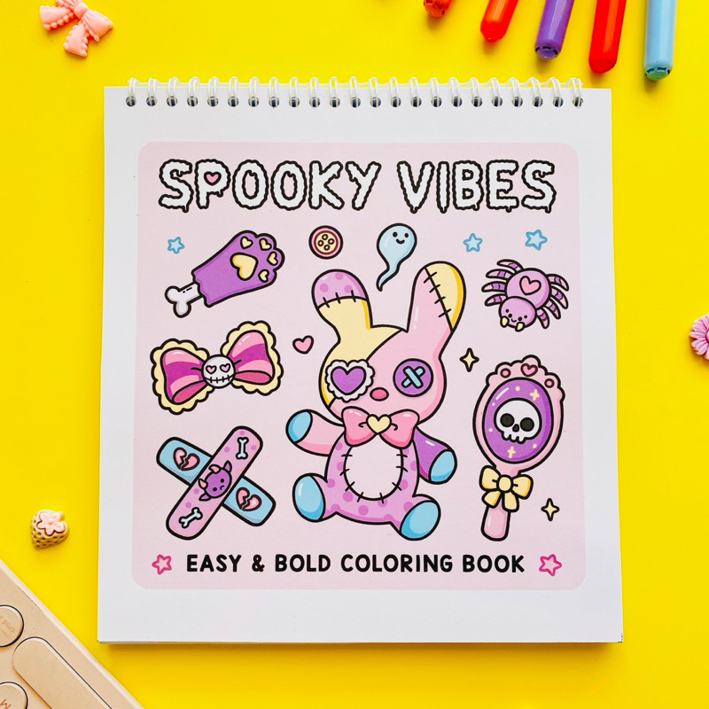 Jual Spooky Vibes Easy And Bold Coloring Book - Buku Mewarnai Lucu ...