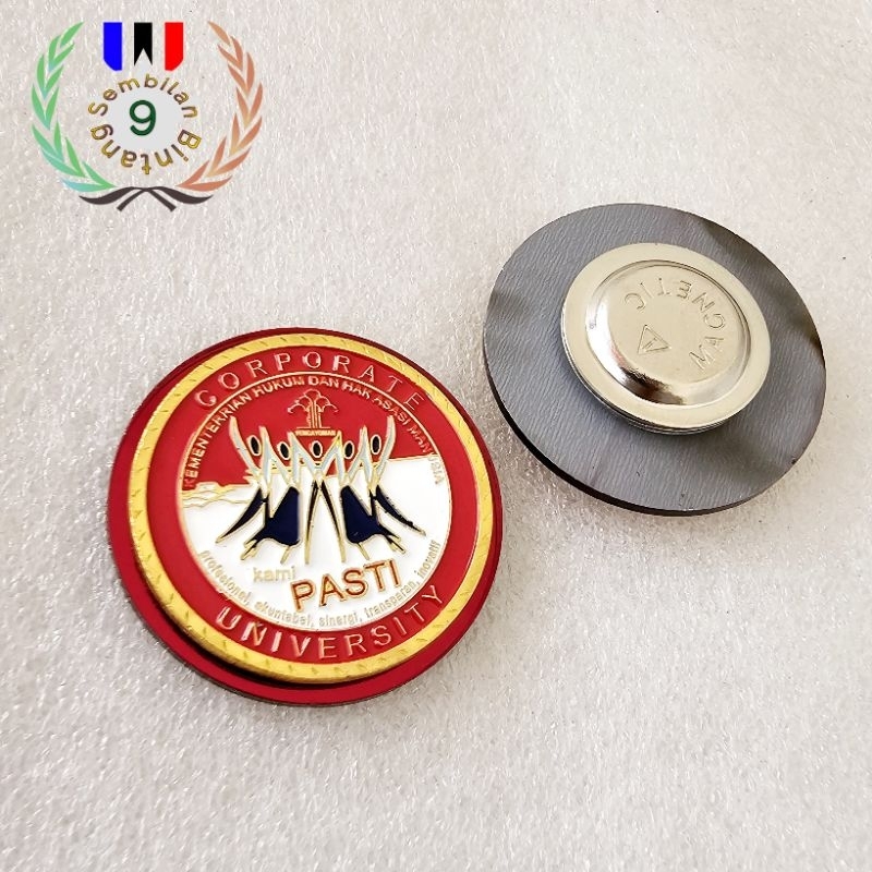 Jual Pin Pasti Corporate Magnet Akrilik Bahan Logam Tebal | Shopee ...
