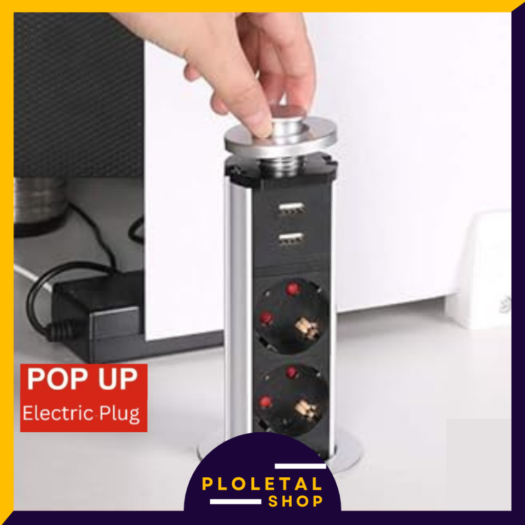 Jual Stop Kontak Tanam Meja Pop Up Electric Plug Socket With USB Port ...