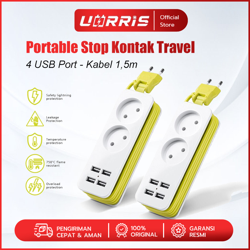 Jual UORRIS top Kontak Traveling 2 Lubang Saklar + 4 Port USB/Kepala ...