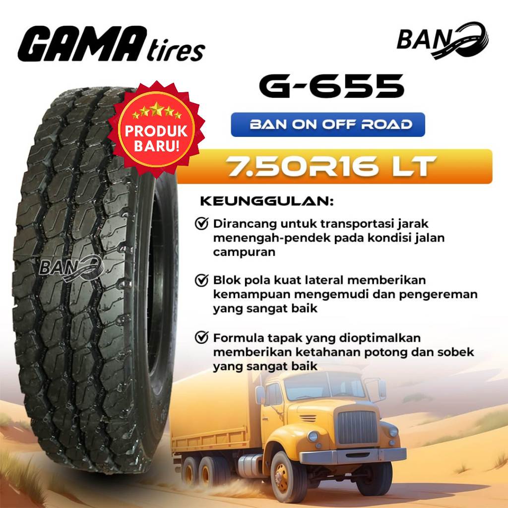 Jual Ban Truk Gama Tires G655 7.50 R16/Ban Truk Radial Uk 7.50 R16 LT | Shopee Indonesia