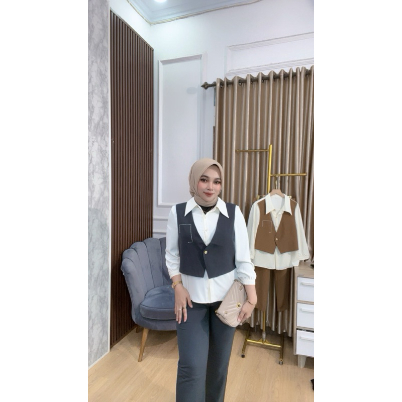 Jual Bellalunabutik - Gamila Setelan Atasan Rompi Dan Celana | Shopee ...