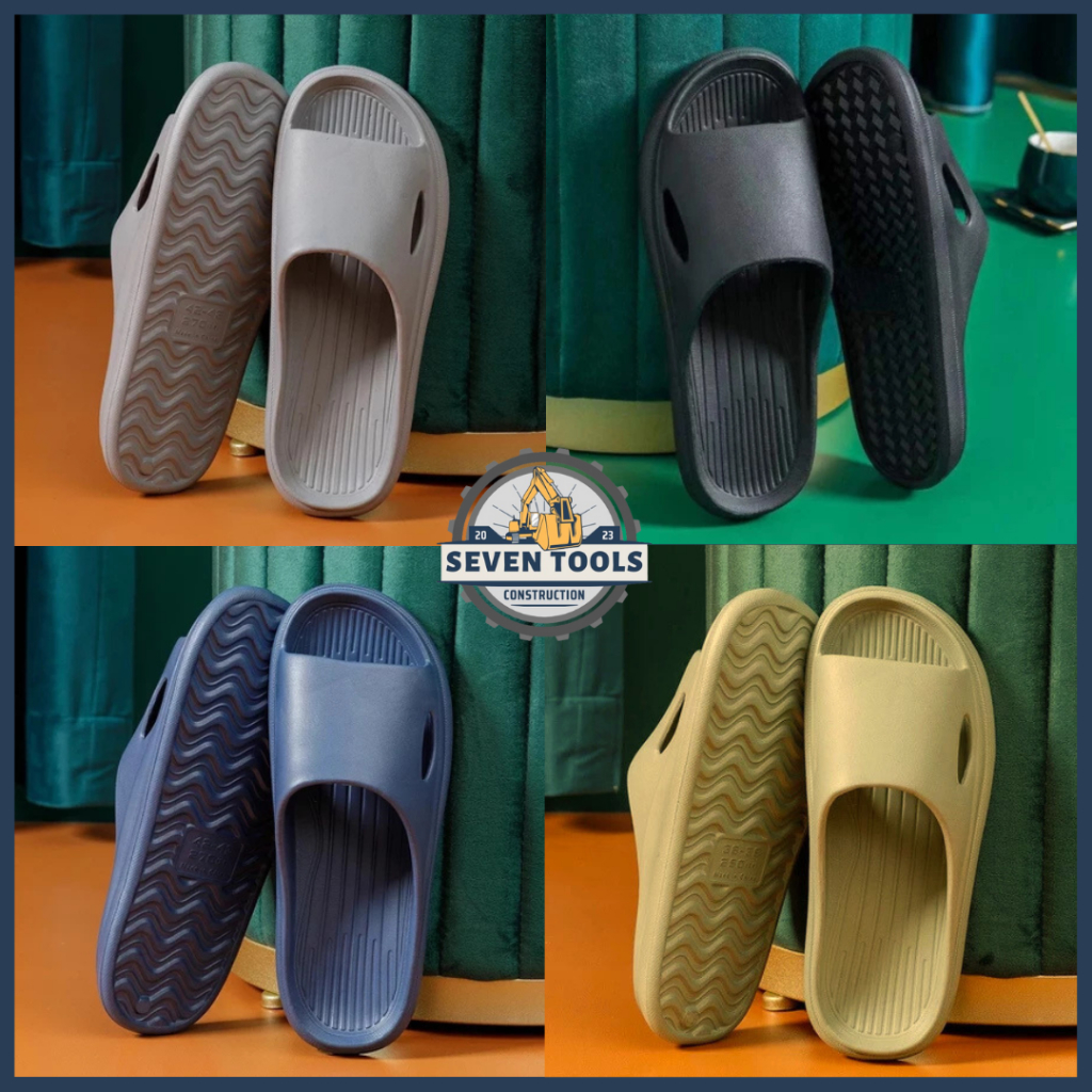 Jual [ST] Sandal Pria Kamar Rumah Sendal Karet Kamar Mandi Empuk Anti ...