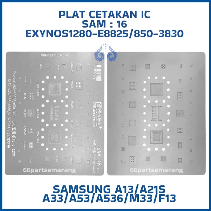 Jual Plat Cetakan IC CPU Amoe BGA SAM16 EXYNOS1280 E8825 SAM 16 Samsung A13 / A21S / A33 / A53 ...