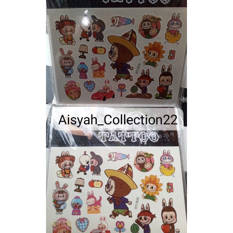 Jual Sticker Tato / Tatoos Sticker Tempelan Anak Kotak Karakter Labubu ...
