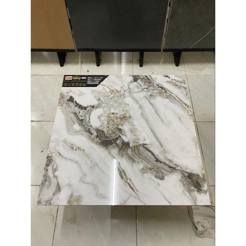 Jual GRANIT MURAH 60X60 IKAD VOLCANO WHITE GLAZED POLISH | Shopee Indonesia