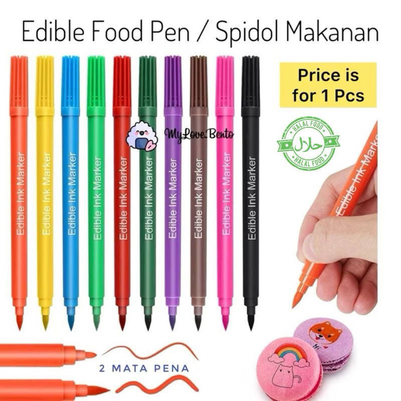 Jual 1 PENA - Edible Food Pen Bolpen Untuk Makanan HALAL Pena Penghias ...