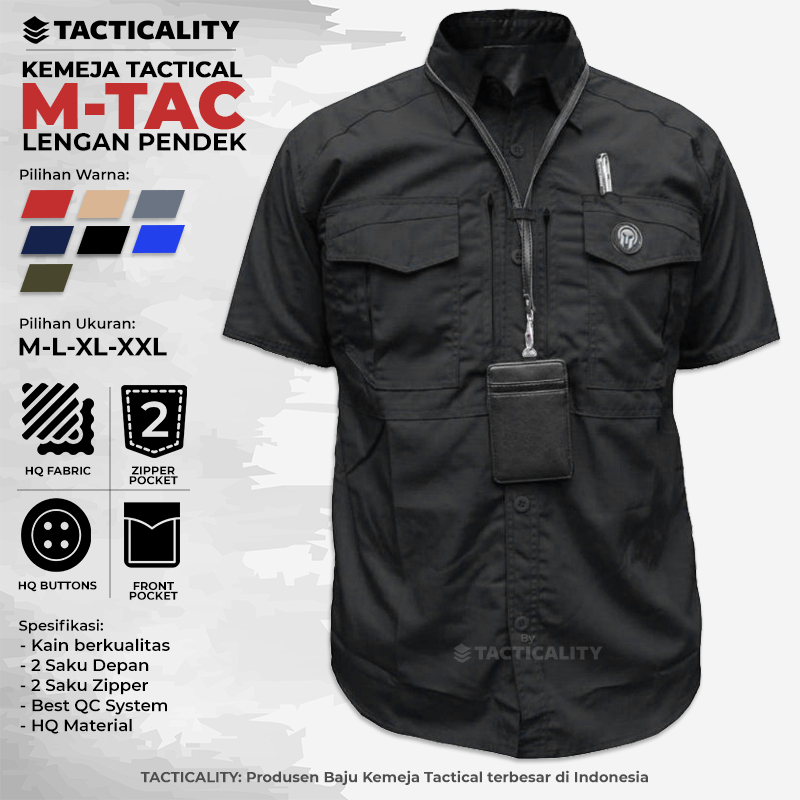 Jual Kemeja Tactical Pria Lengan Pendek M-TAC Baju PDL PDH Seragam ...