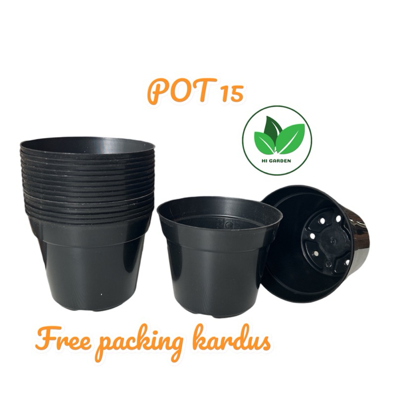 Jual POT PLASTIK HITAM 15 / POT TANAMAN POT BUNGA | Shopee Indonesia