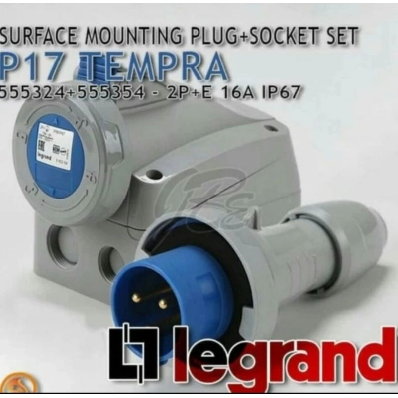 Jual Legrand Set Surface Mounting Socket 555354 + 555324 Plug 16A 2P+E ...