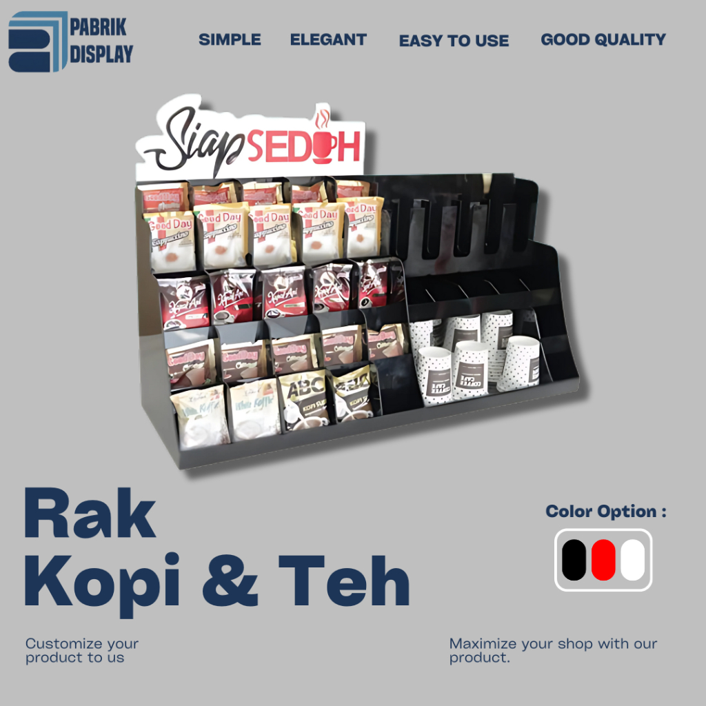 Jual Rak Kopi Akrilik Besar | Rak Kopi Sachet | Rak Cup Kopi | UK 79.5 ...