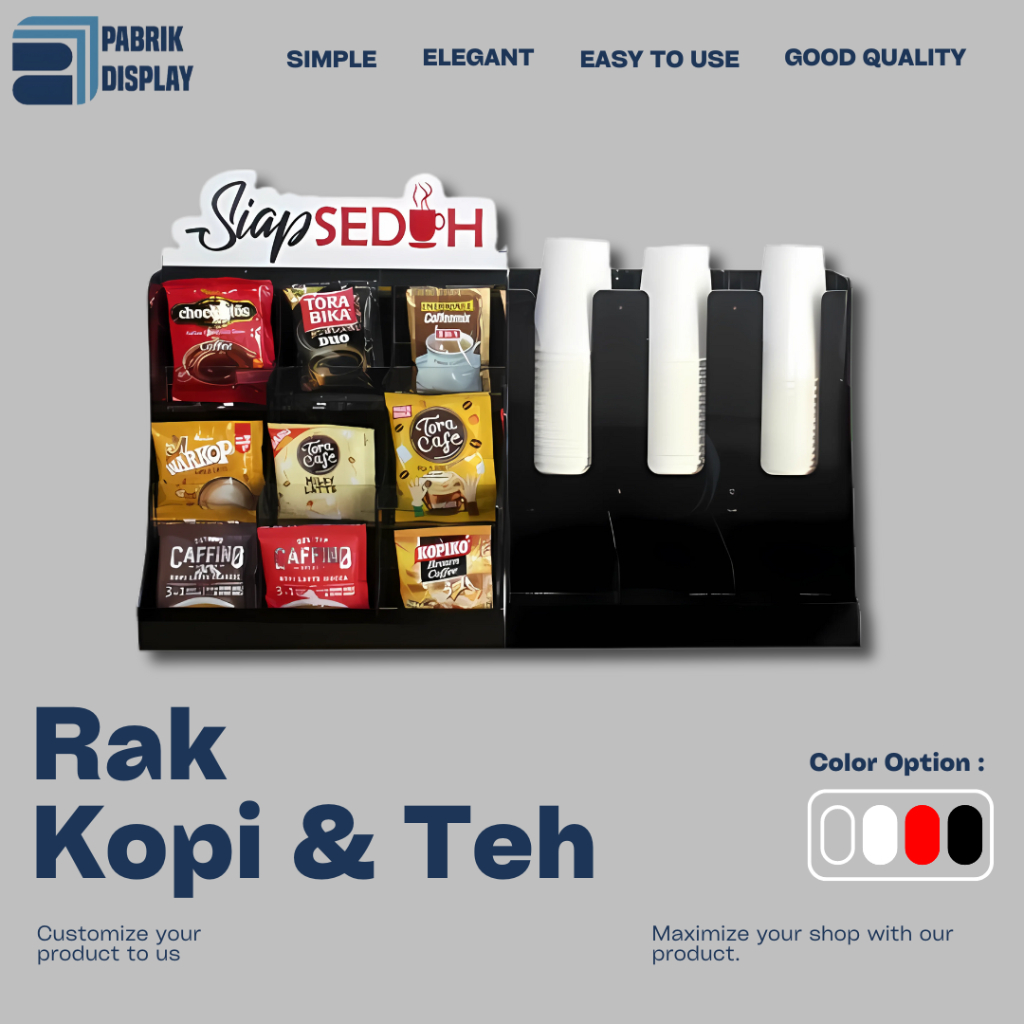 Jual Rak Kopi Akrilik Besar | Rak Kopi Sachet | Rak Cup Kopi | Uk 59,7 ...