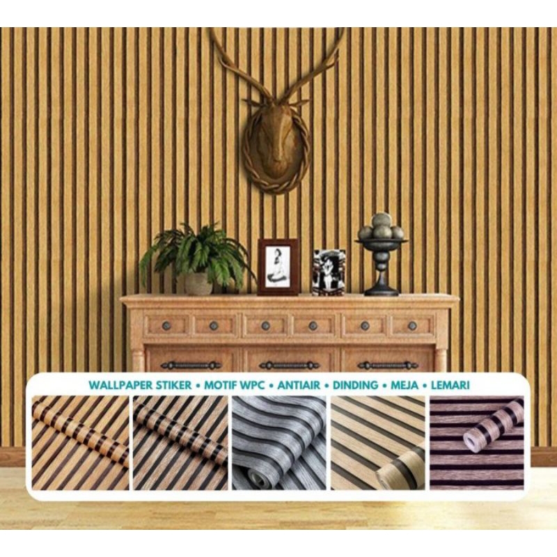 Jual Wallpaper Dinding Motif WPC / Wallpanel Kayu PVC ukuran 45cm x 9 ...