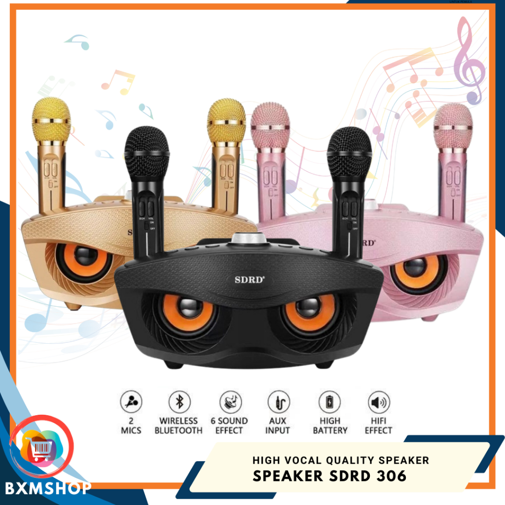 Jual SDRD SD 306 SPEAKER KARAOKE BLUETOOH SDRD SD306 DENGAN 2 ...