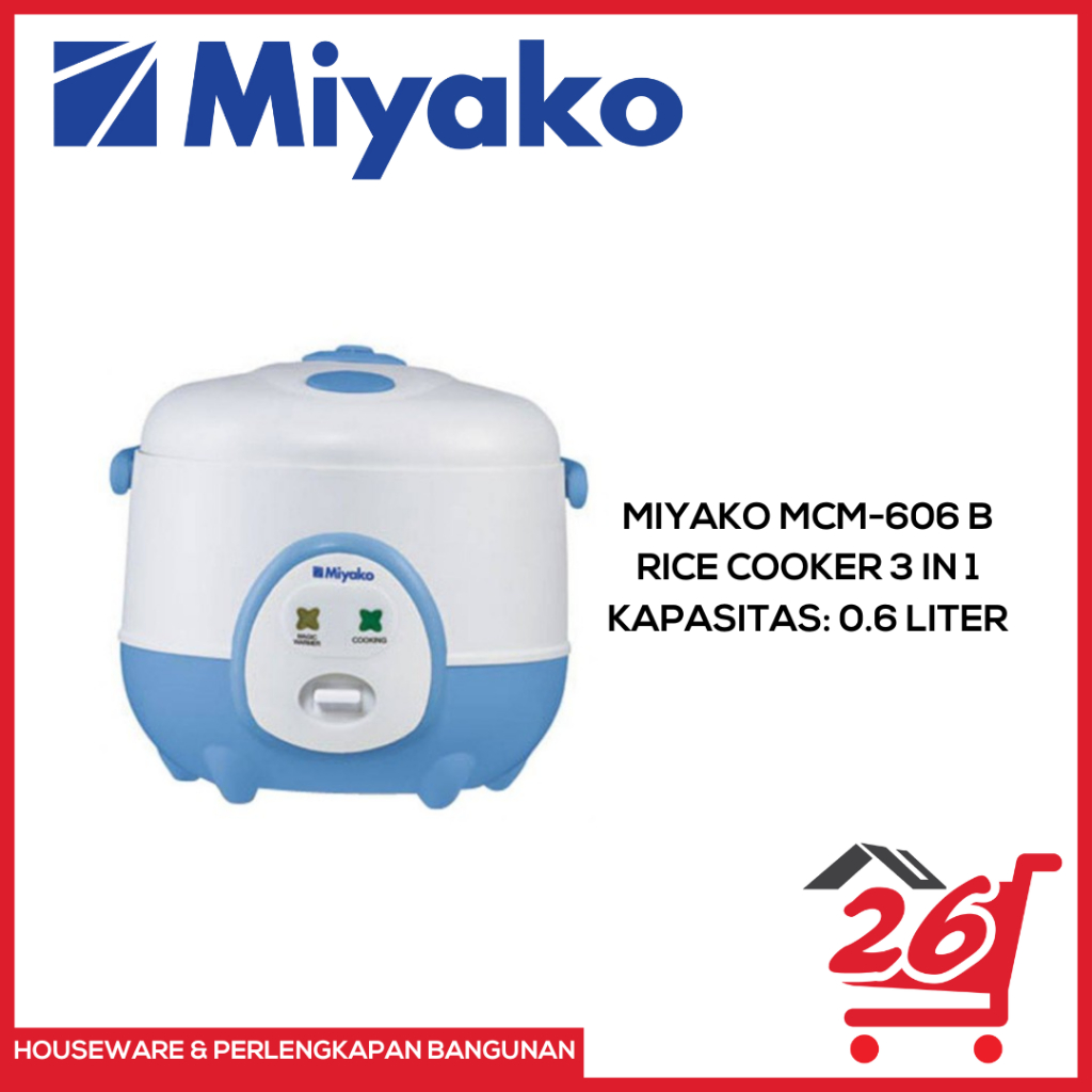 Jual MIYAKO MCM 606 A/B Penanak Nasi / Rice Cooker 3 in 1 0,6 Liter ...