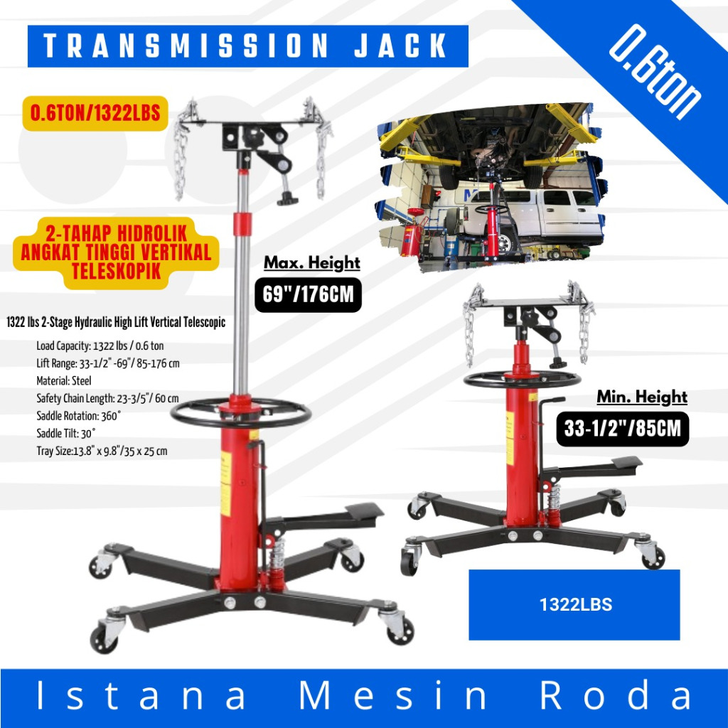 Jual transmission jack 0.6 ton double pump / dongkrak transmisi model ...