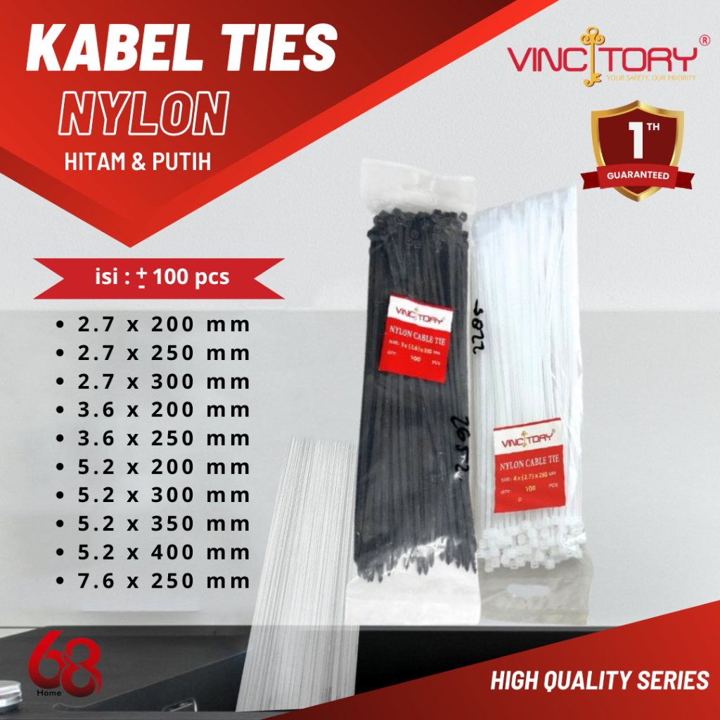 Jual Kabel TIES Nilon Tali Krek Warna Hitam Putih Cable Ukuran 20 cm 25 cm 30 cm 35 cm 40 cm ...