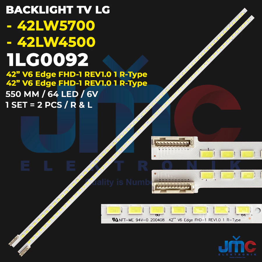 Jual BACKLIGHT TV LED LG 42 INCH 42LW5700 42LW4500 2 STRIP 64 LED ...