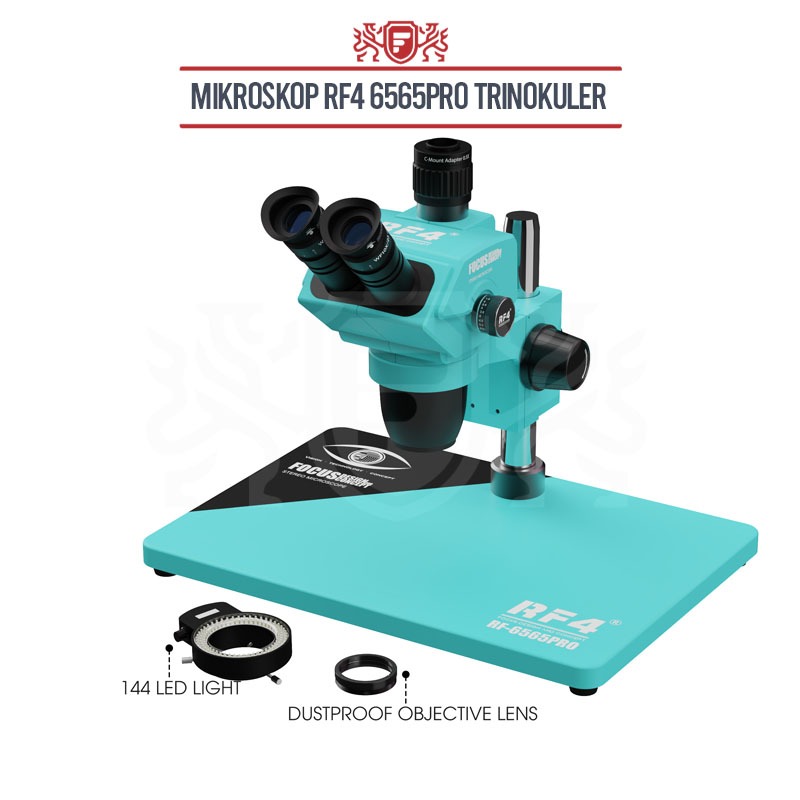 Jual Mikroskop RF4 6565Pro Trinokuler Plus Lampu LED / Microscope ...