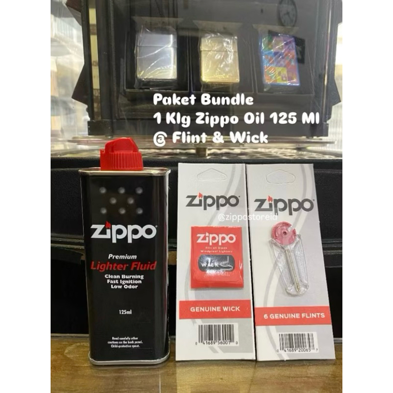 Jual Paket Minyak Zippo 133ML + Flint + Wick Original 100% Made In USA ...
