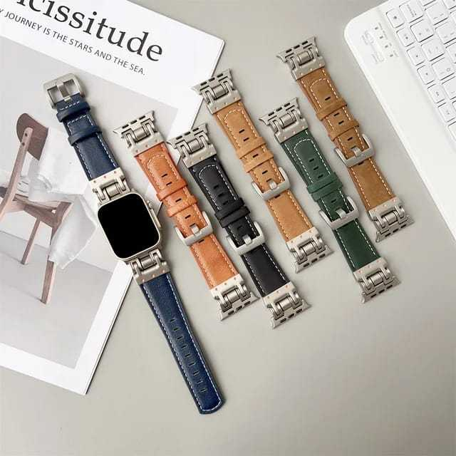 Jual Strap Apple Watch Genuine Leather Mecha Crazy Horse Pattern iWatch ...