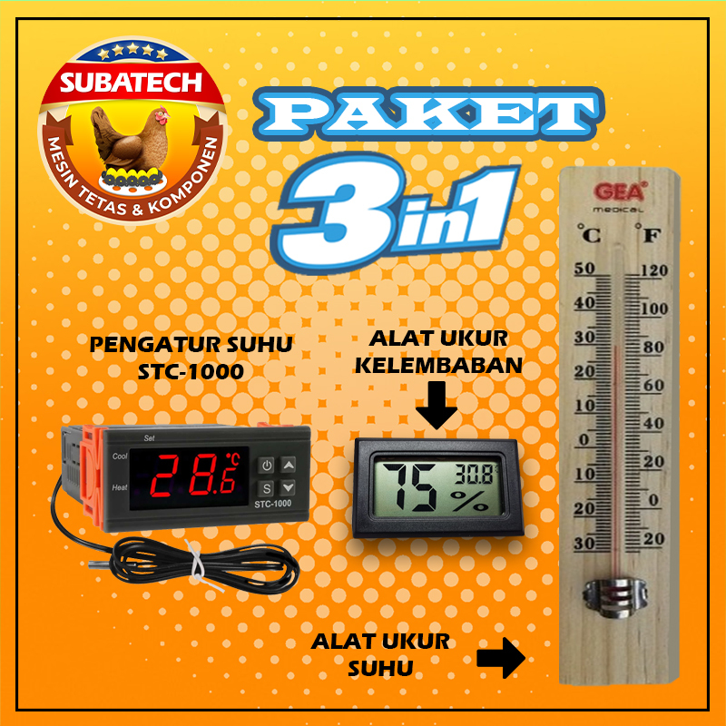 Jual Paket Thermostat Termostat Digital STC-1000 Termometer Higrometer ...