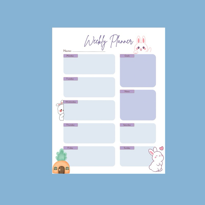 Jual Weekly Planner A5 HVS 100gsm Perencanaan Harian Study planner ...