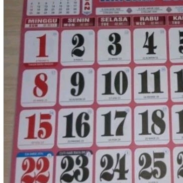 Jual Kalender/Almanak Tahun 2025 Masehi Angka Besar-besar Lengkap ...