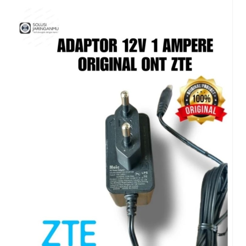 Jual Adaptor ONT/STB/CCTV 12V 1 Ampere Original ZTE Meic | Shopee Indonesia