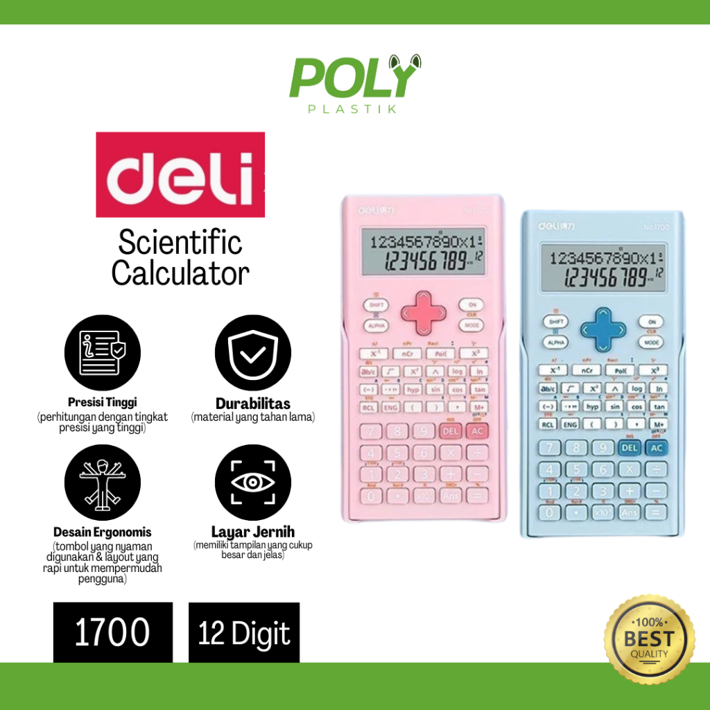 Jual Deli Calculator Scientific Kalkulator 240 Fungsi Kalkulasi 1700 ...