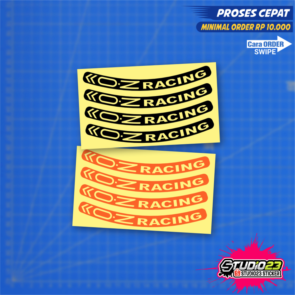 Jual Stiker velg OZ Racing cutting hologram premium R 12/14/17 (isi 4 ...