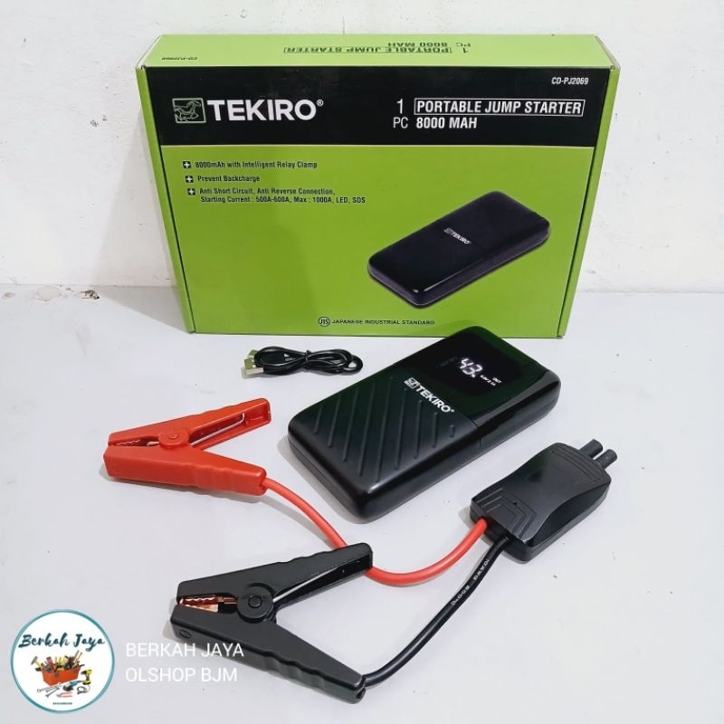 Jual Portable Jump Starter TEKIRO 12 Volt 8000 mAh (Baterai) | Alat ...