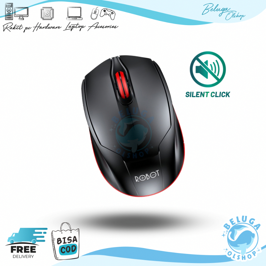 Jual ROBOT M310 2.4G Wireless Silent Click Optical USB Mouse | Shopee ...