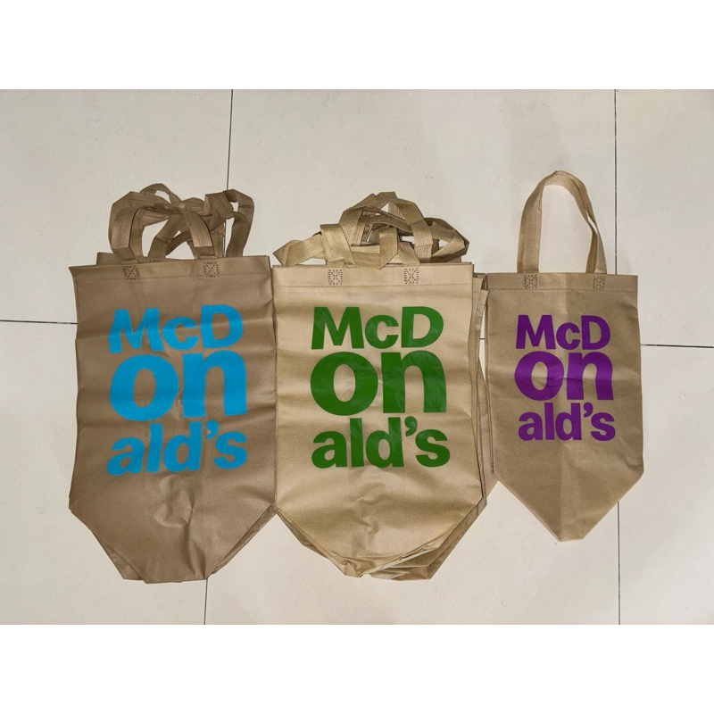 Jual Reusable Tote Bag Tas McDonalds McD Mekdi McDonald terbaru 24 x 30 ...