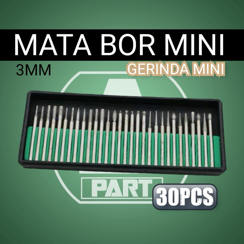 Jual MATA BOR MATA GERINDA MINI 3MM SET 30PCS | Shopee Indonesia