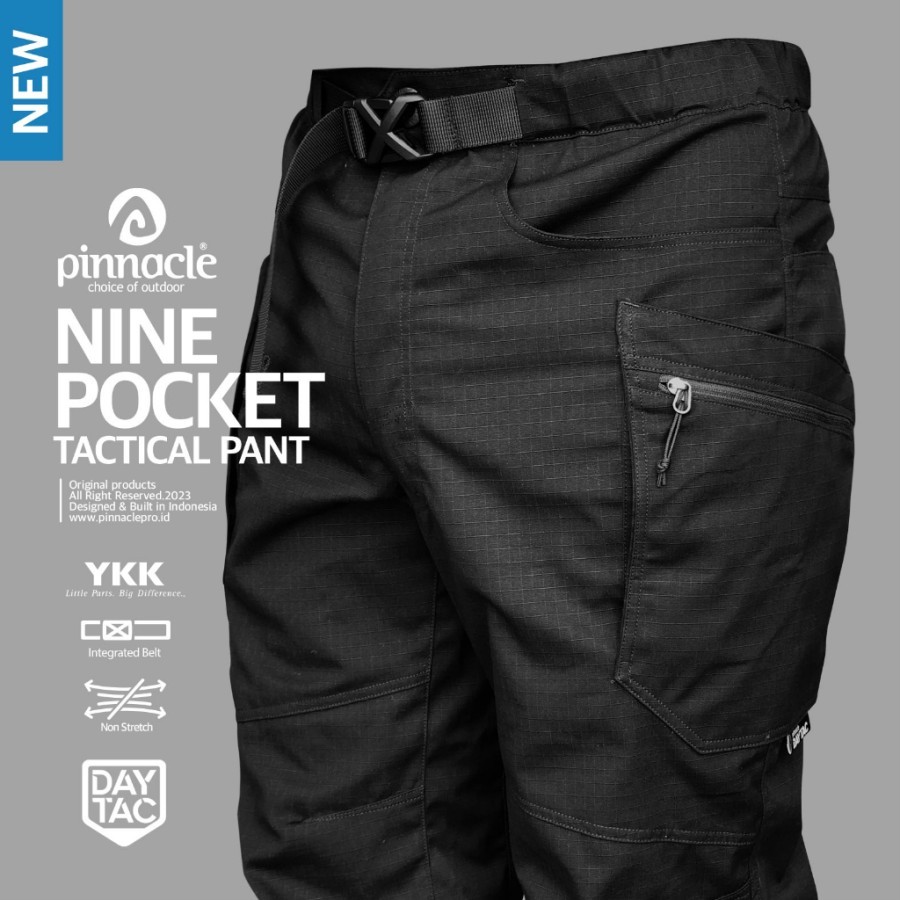 Jual Pinnacle Pro Official Nine Pocket Day Tac Pant - Black | Shopee ...